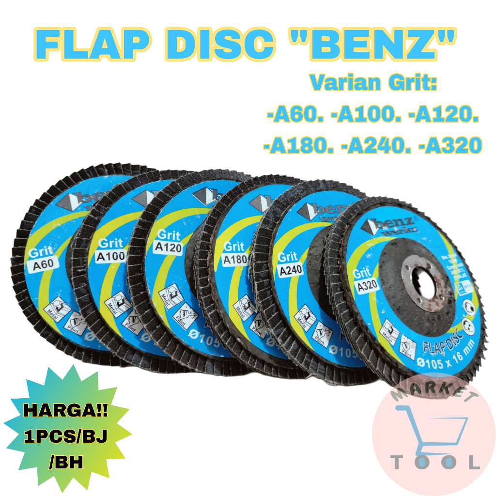 Jual BENZ FLAP DISC VARIAN GRIT/AMPLAS SUSUN GRINDA 4 INCH | Shopee ...