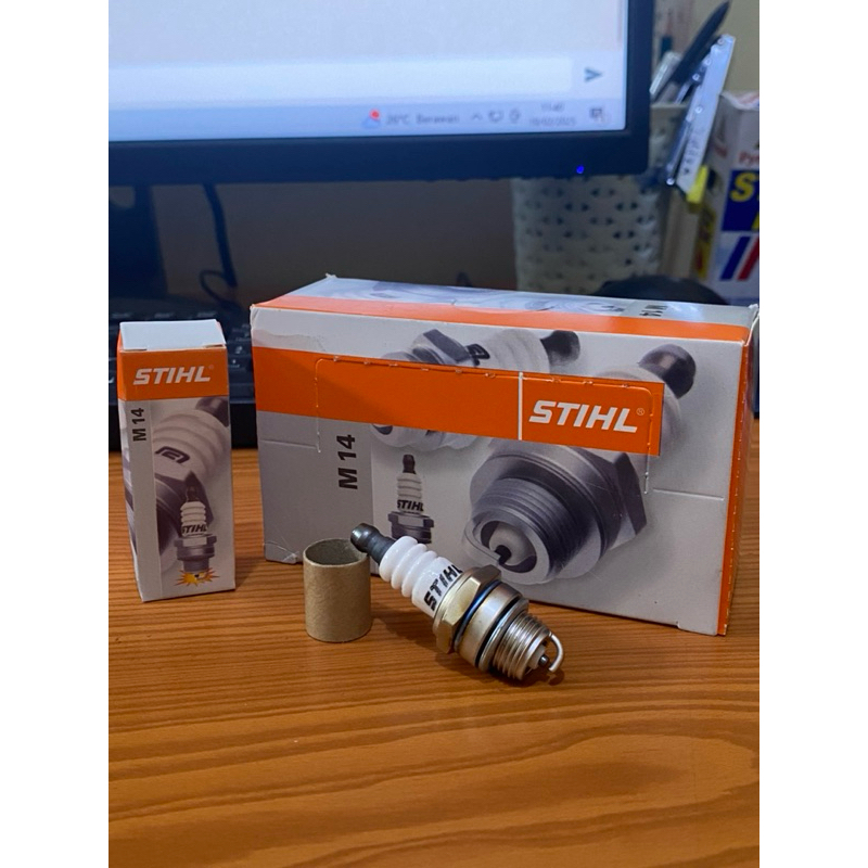 Jual BUSI STIHL ORIGINAL M14 UNTUK MESIN POTONG RUMPUT | Shopee Indonesia