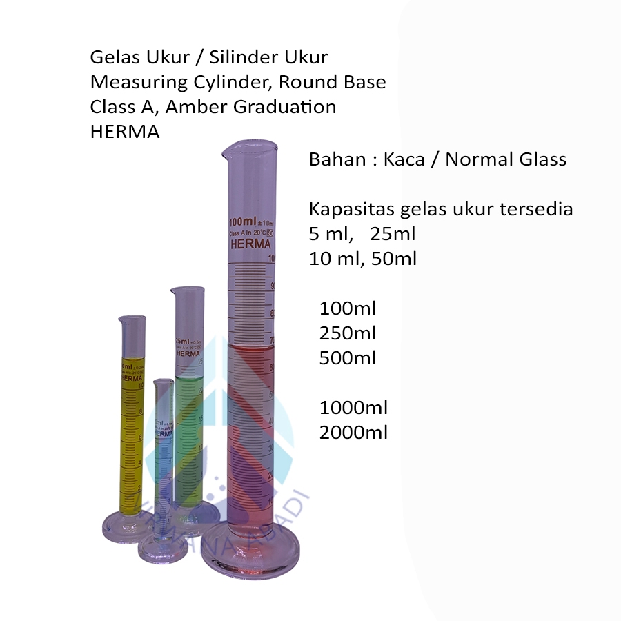 Jual Gelas Ukur 1000ml HERMA Klas A, Silinder Ukur 1 Liter, Measuring ...