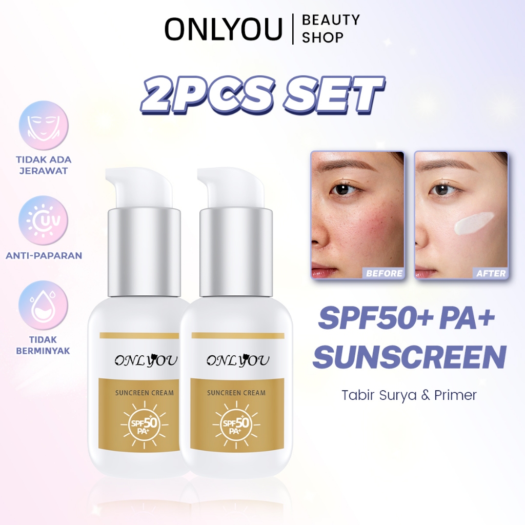 Jual 【BPOM】ONLYOU Sunscreen Moisturiser SPF50+ PA+ Whitening sunscreen ...