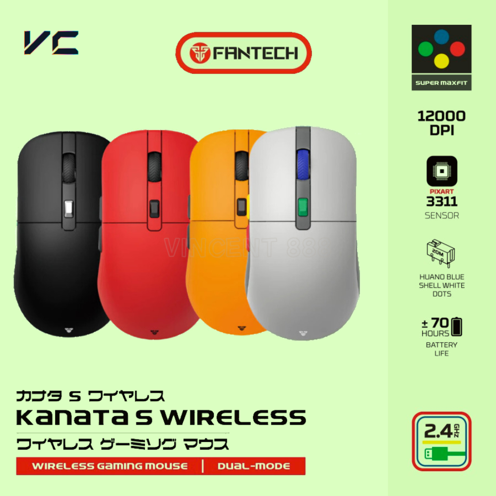 Jual Fantech WG9S WG9 Kanata S Wireless Mouse Gaming Macro Dual Mode ...