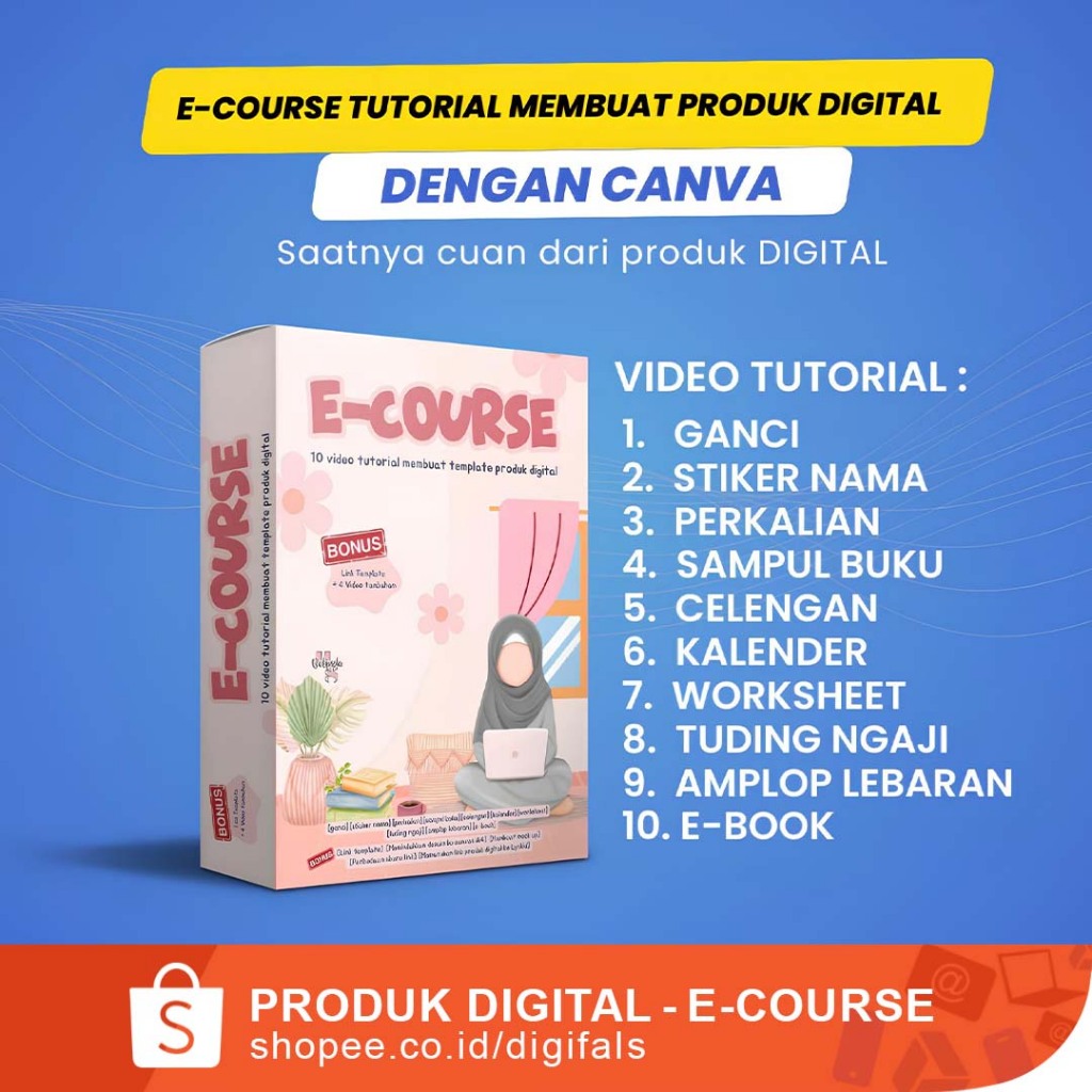 Jual E-Course Membuat Produk Digital Menggunakan Canva | Shopee Indonesia