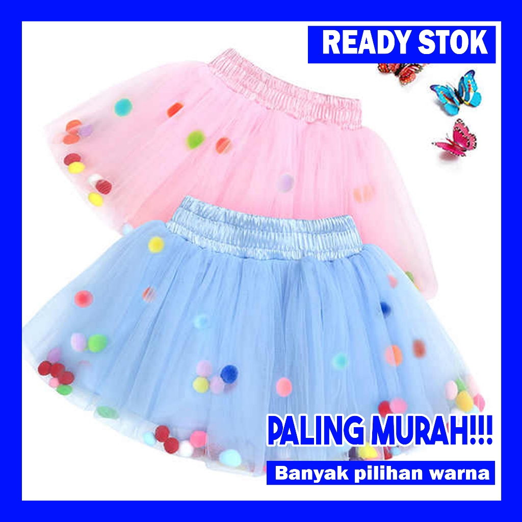Jual Rok Tutu Motif 3D Pom-Pom 0-10 tahun | Shopee Indonesia