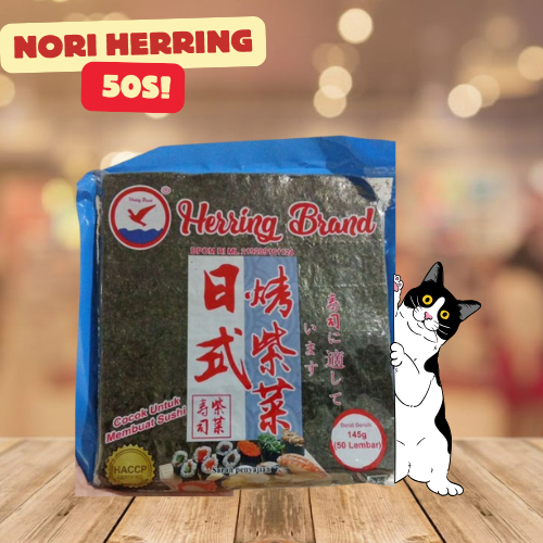 Jual HERRING BRAND NORI 50 SHEET / SUSHI NORI / YAKINORI / NORI HALAL / DRIED SEAWEED / NORI ...