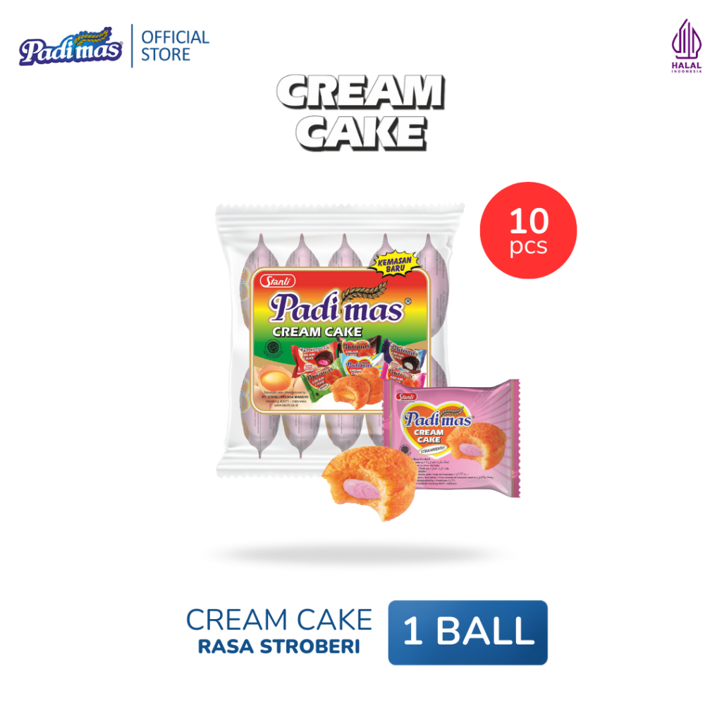 Jual Padimas Cream Cake (Bolu Isi) Strawberry 9g - Ball isi 10pcs ...