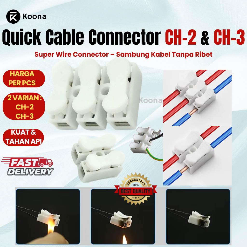 Jual Quick Cable Connector PER PCS CH2 CH3 Konektor kabel listrik ...
