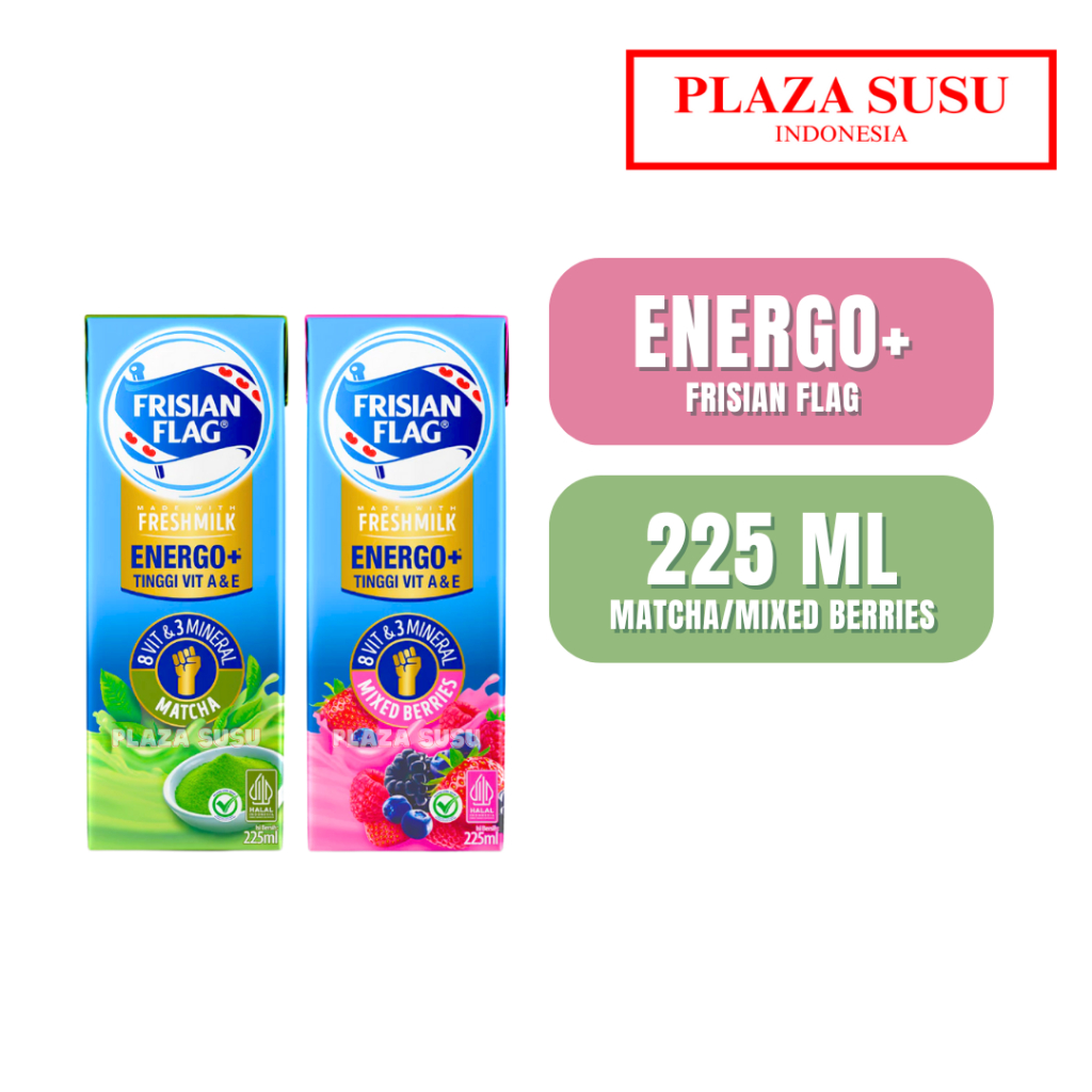 Jual SUSU UHT ENERGO+ FRISIAN FLAG MATCHA SUSU BENDERA MIXED BERRIES ...