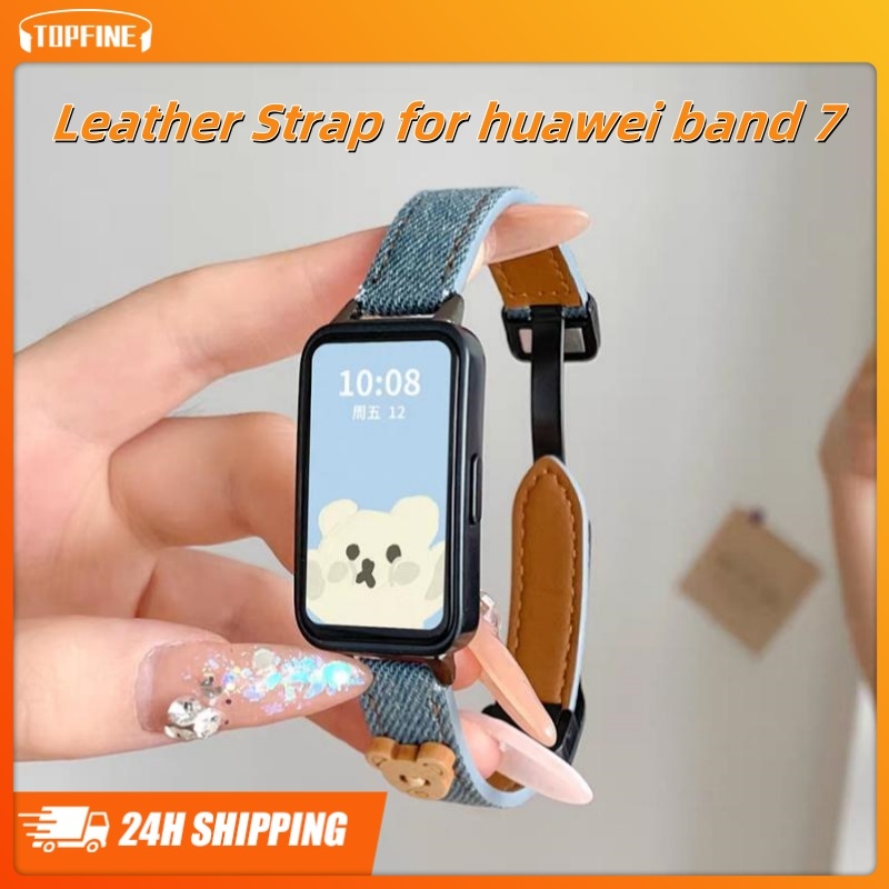 Jual Huawei Bracelet 7 strap Leather Strap for huawei watch band 7 ...