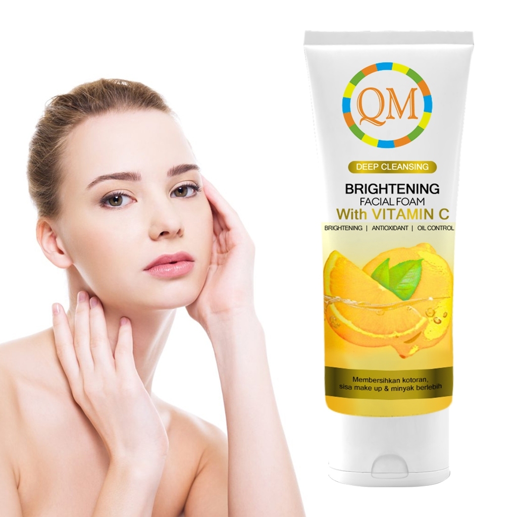Jual Sabun Pembersih Wajah QM Brightening Facial Foam Vitamin C Facial ...