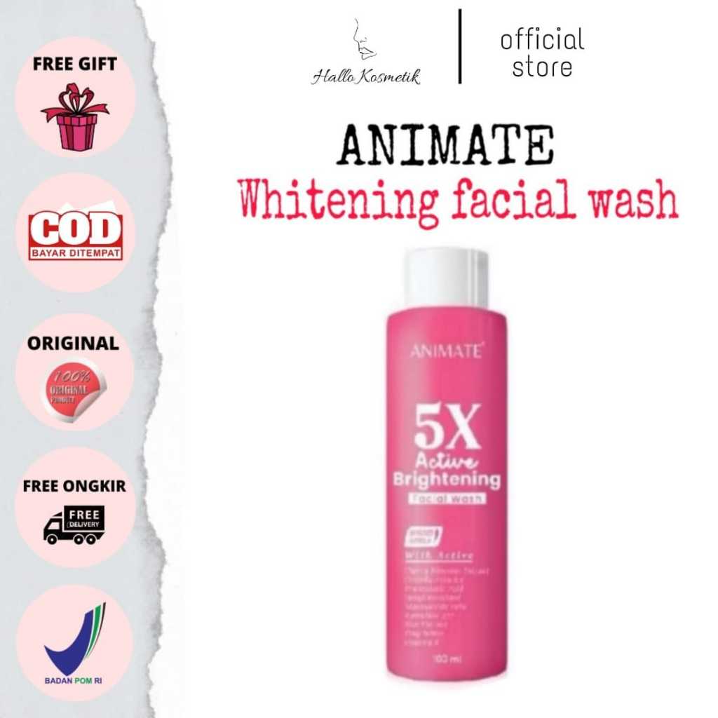 Jual Animate 5x Active Brightening Facial Wash 100 ml | Shopee Indonesia