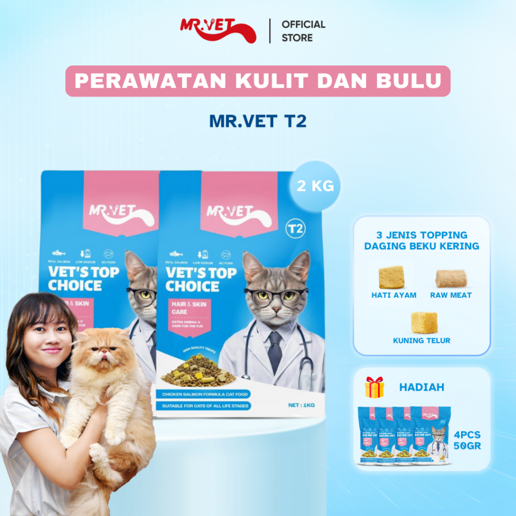 Jual Mr. Vet - Kombo 2 Makanan Kucing Kering Mr.Vet 2KG T1,T2,T3 dan T4 ...