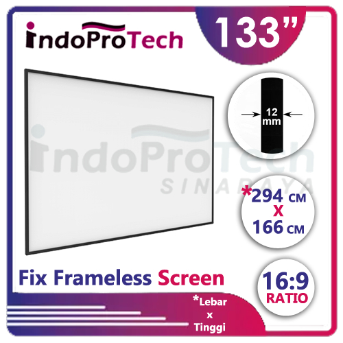 Jual Layar Proyektor Fixed Frame 133” 16:9 White Screen - Fix Frame ...
