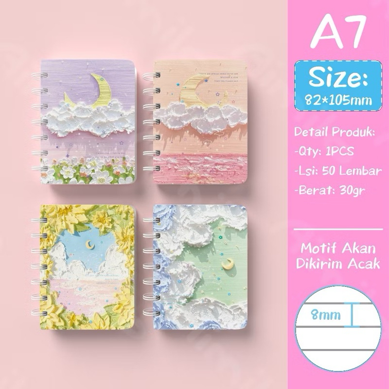 Jual Scrapbook Mini 50 Lember Notebook A7 Buku Kecil Catatan Notes ...