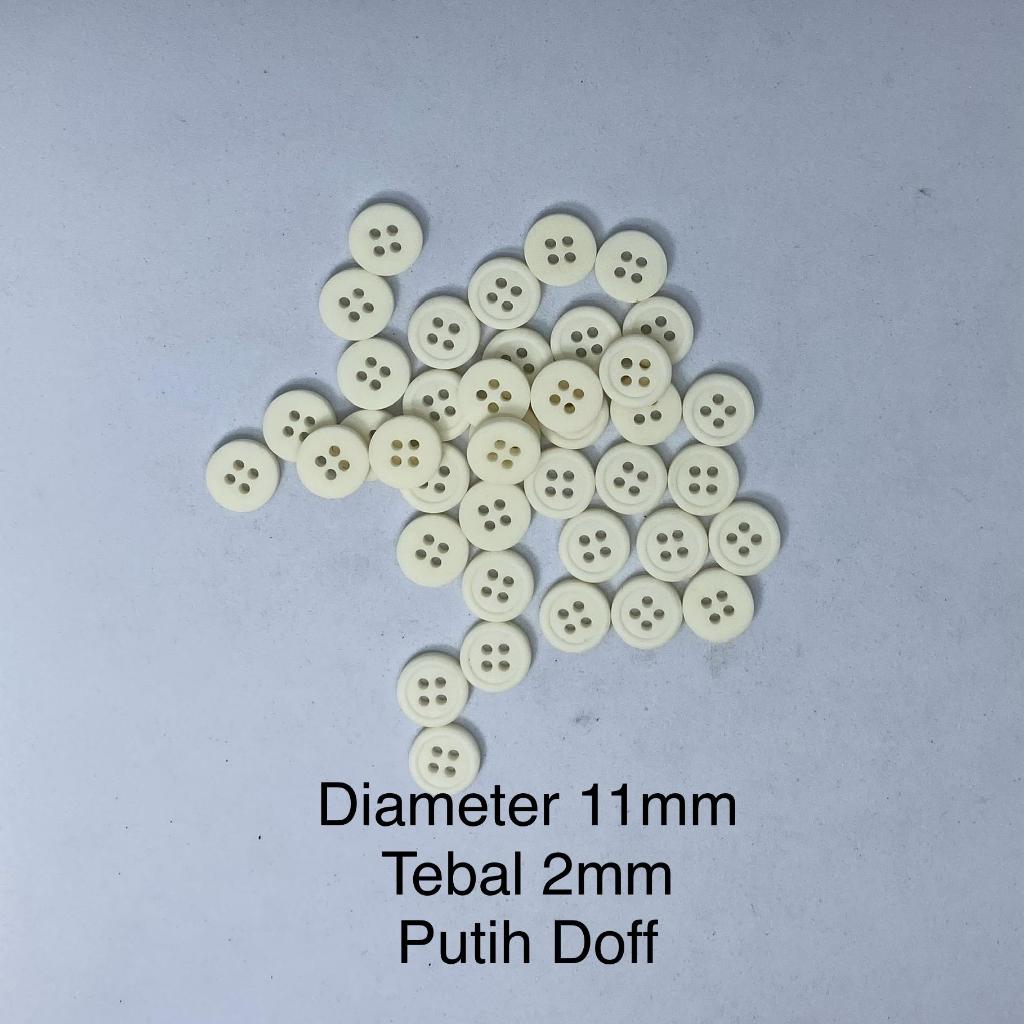 Jual Kancing Plastik Putih Doff 17.3L (11mm) 4 Lubang - Kancing Baju ...