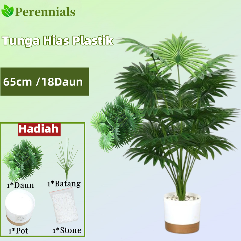 Jual 【Perennials】18 CABANG DAUN PALEM PLASTIK DAUN PALEM ARTIFICIAL ...