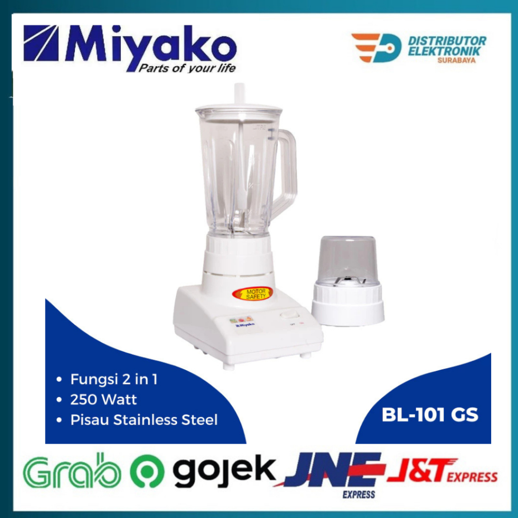 Jual Blender Miyako BL101GS (Kaca) - Putih [1L] / BL 101 GS 2 in 1 ...