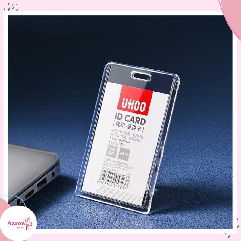 Jual Tempat Kartu Id Card Akrilik 2 Sisi Bening Transparan Vertikal Horizontal ID Holder Name ...