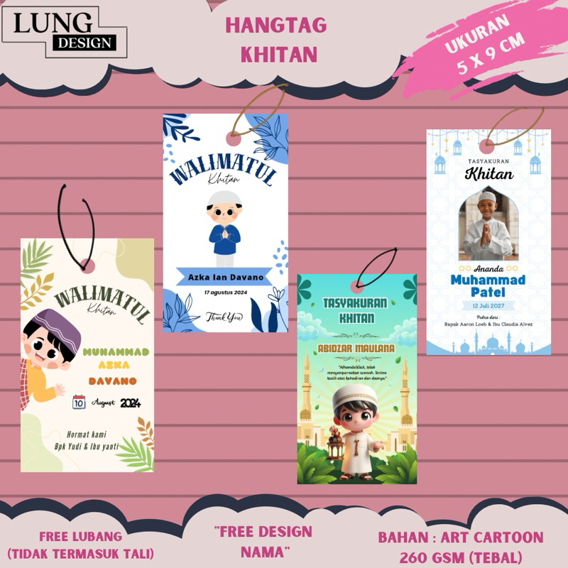 Jual (1 Pack isi 30 pcs) Hang Tag Khitan/Tag khitanan/Sunatan/Souvenir ...