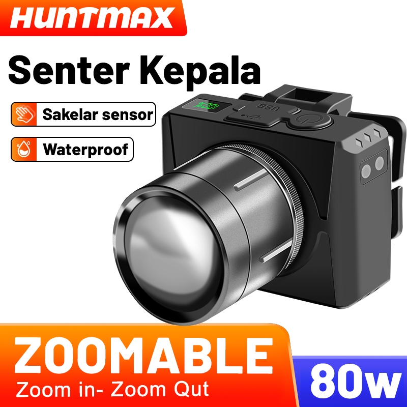 Jual HUNTMAX L45 Senter Kepala Cahaya Tampilan Digital Daya Sakelar ...