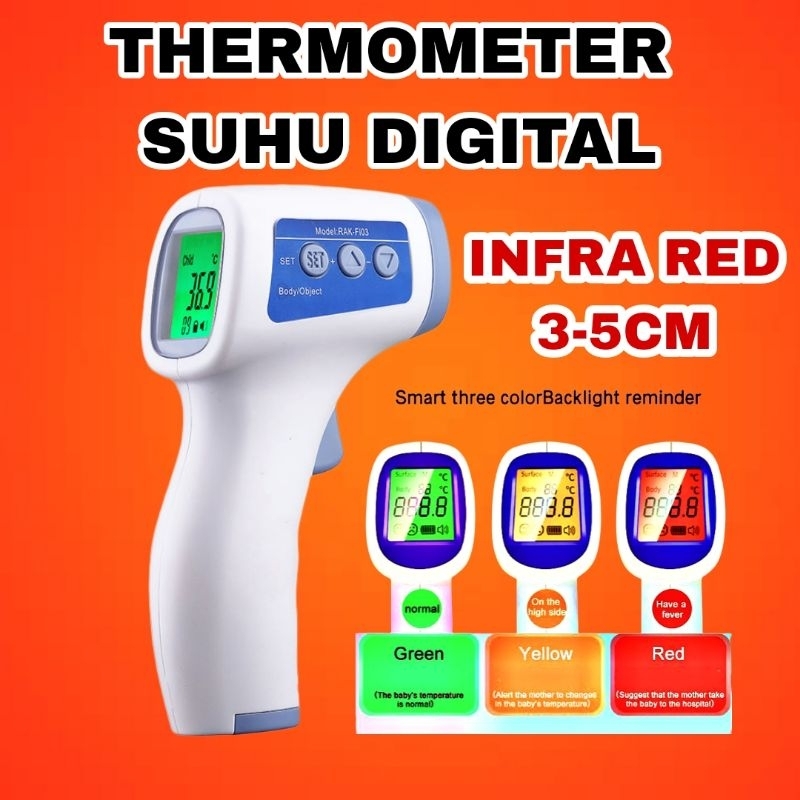 Jual thermometer digital non contack infrared thermogun thermometer ...