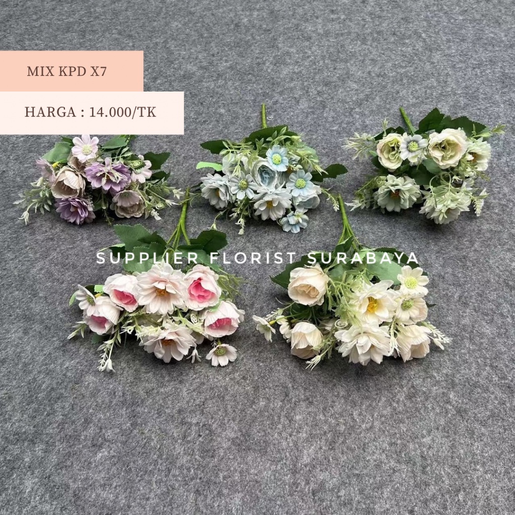 Jual [MIX KPD X7] BUNGA PALSU KRISAN DAISY PEONY MAWAR ROSE ARTIFICIAL FLOWER CHRYSAN CHRYSANT ...