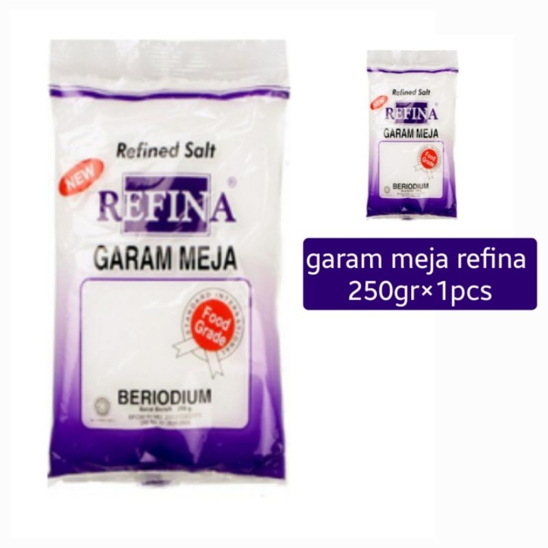 Jual refina garam meja murni pack 250gr | Shopee Indonesia