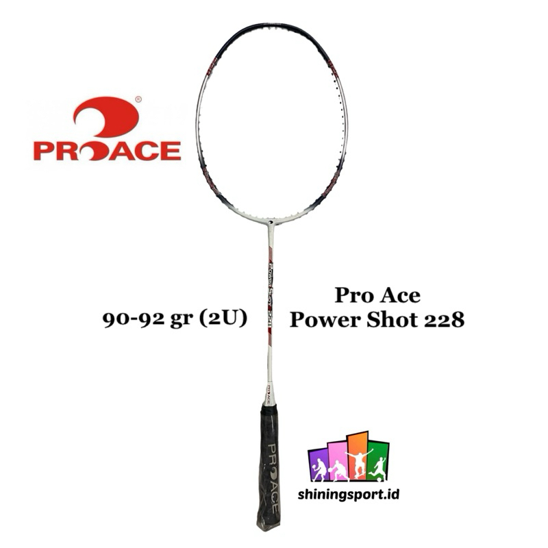 Jual Raket Badminton Pro Ace Power Shot 228 (+ Free Kaos & Towel Grip 2 ...