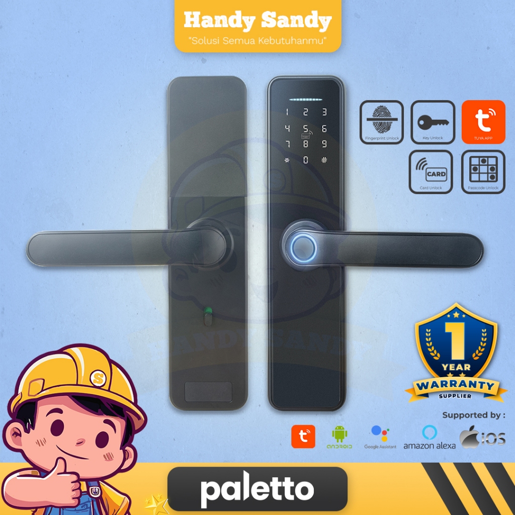 Jual PALETTO E50 Smart Door Lock Fingerprint - Smart App Access ...