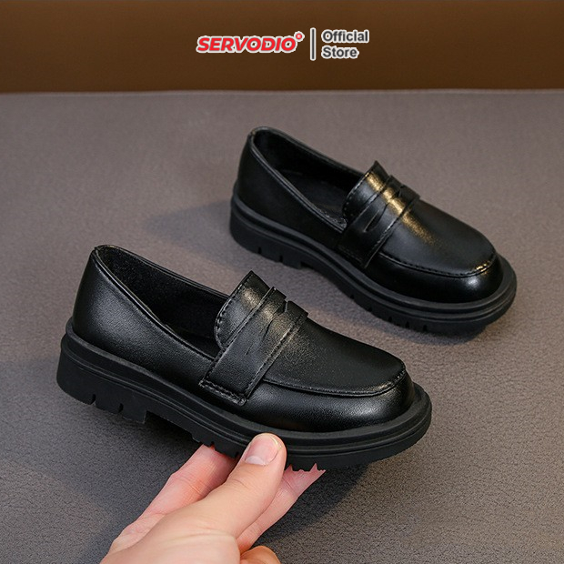 Jual Servodio - Galuh 28-35 Black - Sepatu Anak Sekolah Slip On Loafers ...