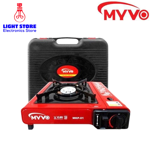Jual MYVO KOMPOR GAS PORTABLE 2 FUNGSI MERAH 1 Tungku 2 in 1 Stainless ...
