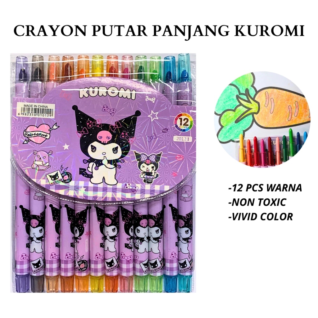Jual BELLA | Crayon Stick Putar Panjang isi 12pcs Crayon Putar Pensil ...