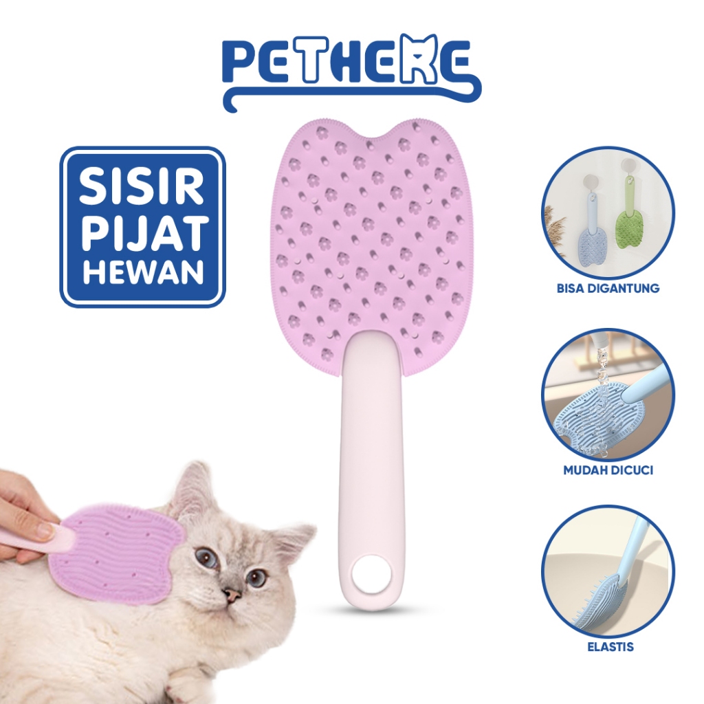 Jual PET THERE Sisir Pijat Kucing Anjing / Sisir Bulu Anti Kusut dan ...