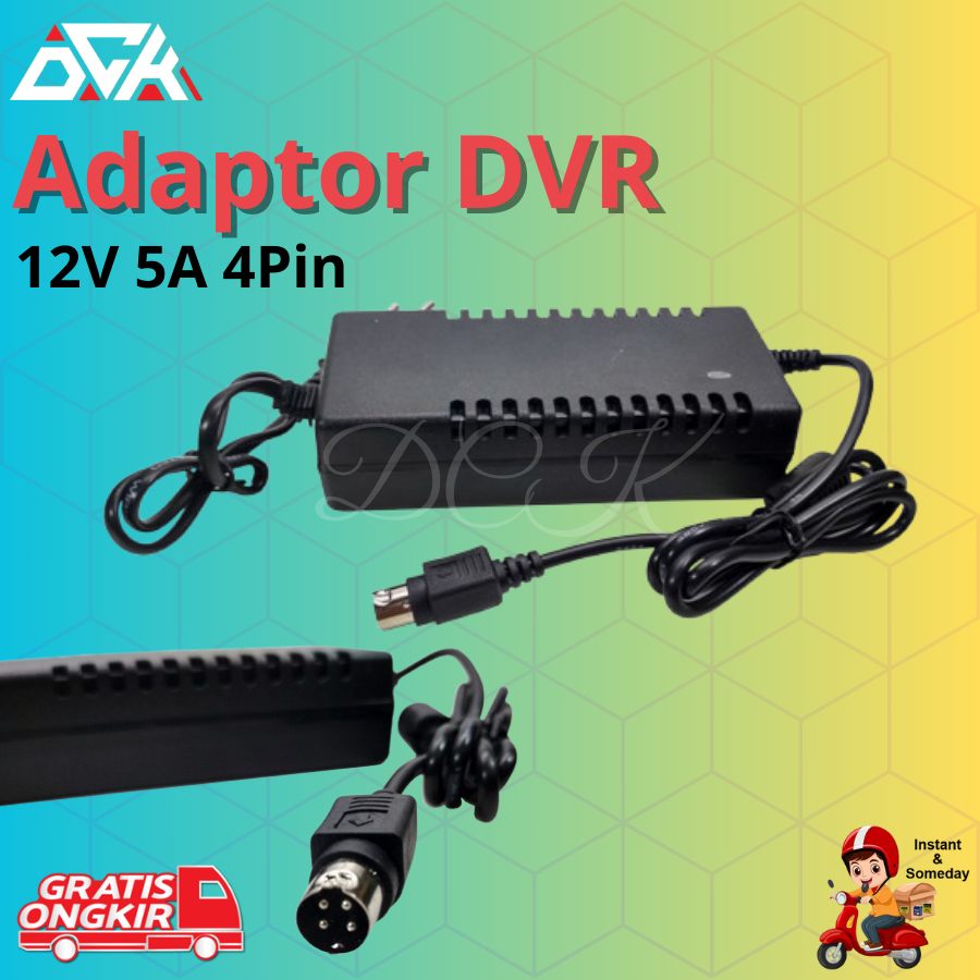 Jual Adaptor DVR 12v 5A Hikvision 4-Pin Power Supply 12 Volt 5 Ampere ...