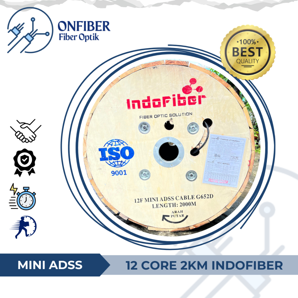 Jual Kabel Fiber Optic ADSS 12 Core Mini 2KM | Kabel FO Outdoor ...