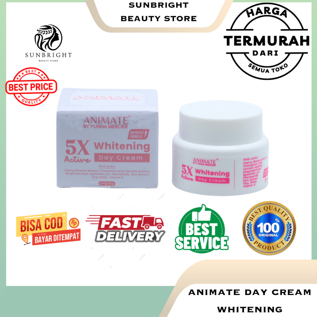 Jual Animate Whitening Day Cream Original Cream Pemutih 10gr / Cream ...