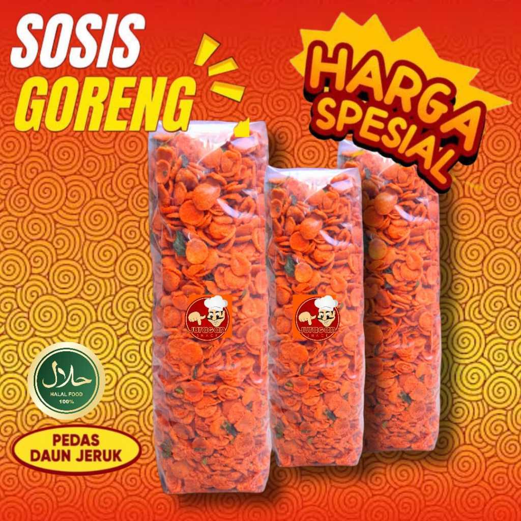 Jual Sosreng 2 Kg Bumbu Pedas Daun Jeruk / Sosis Goreng Cemilan Food ...