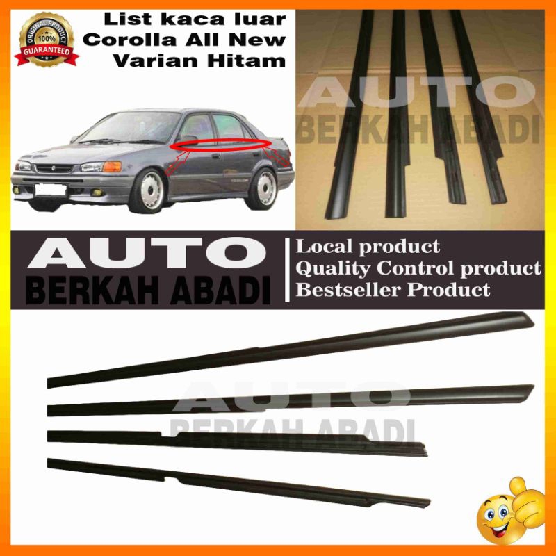 Jual pelipit kaca corolla all new ae111/ae112 hitam (list kaca corolla ...