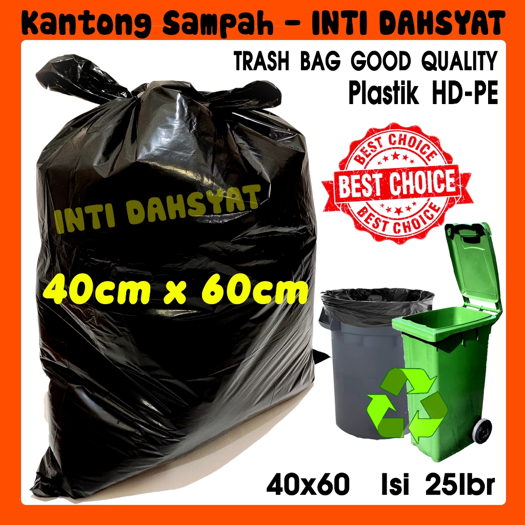 Jual Kantong Plastik Sampah Hitam Trash Bag 40x60cm | Plastik Packing Besar | Plastik HDPE Jumbo ...