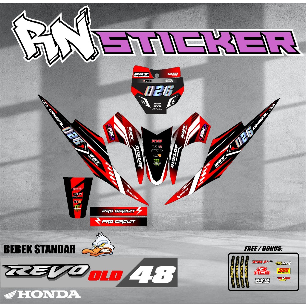 Jual (COD) TERBARU Sticker RBT REVO OLD RBT BEBEK MODIF SUPERMOTO YZ ...