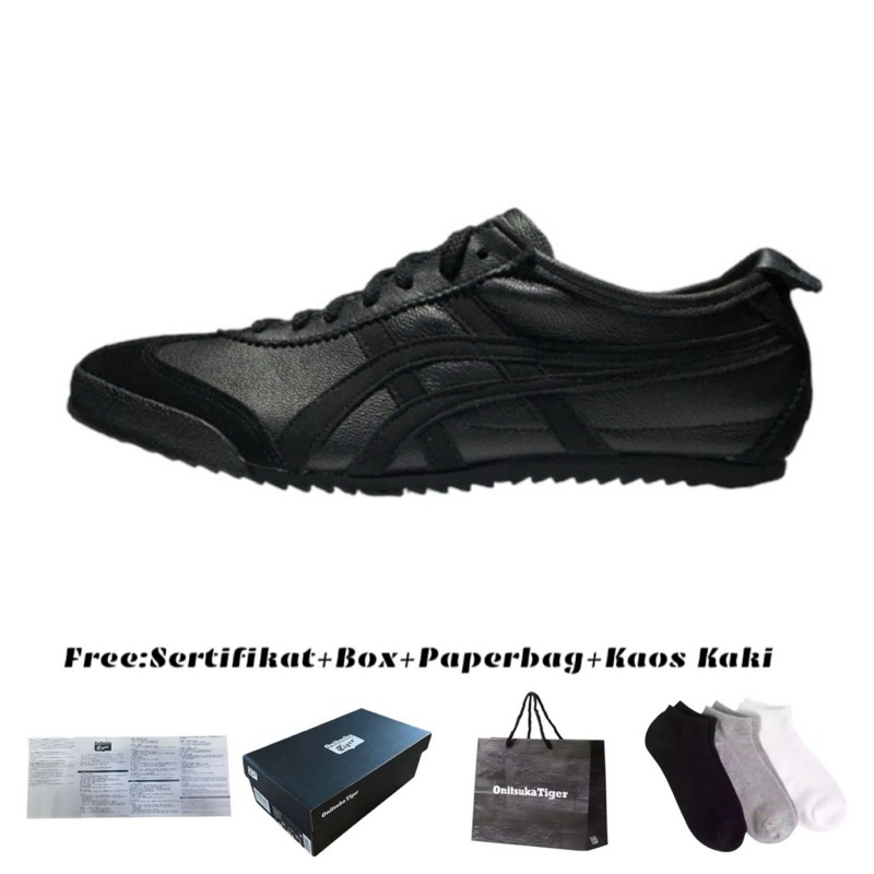 Jual Sepatu 0nitsuka Mexico 66 Deluxe Japan Full Black Free Paperbag | Shopee Indonesia