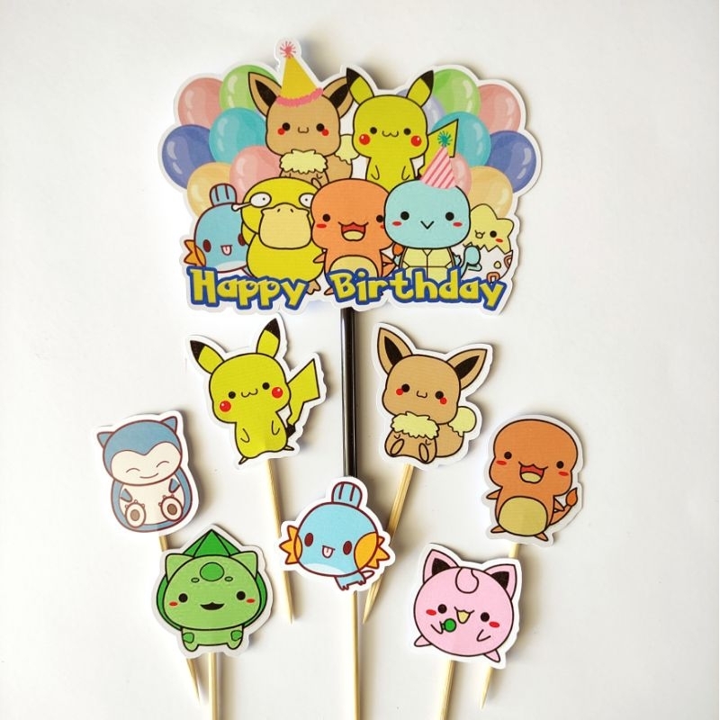 Jual TOPPER POKEMON CHIBI / CAKE TOPPER POKEMON CHIBI / TOOPER KUE ...