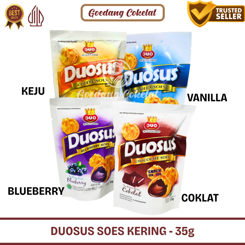 Jual Duosus Soes Kering Coklat Cokelat Blueberry Cheese Vanilla 35gr ...