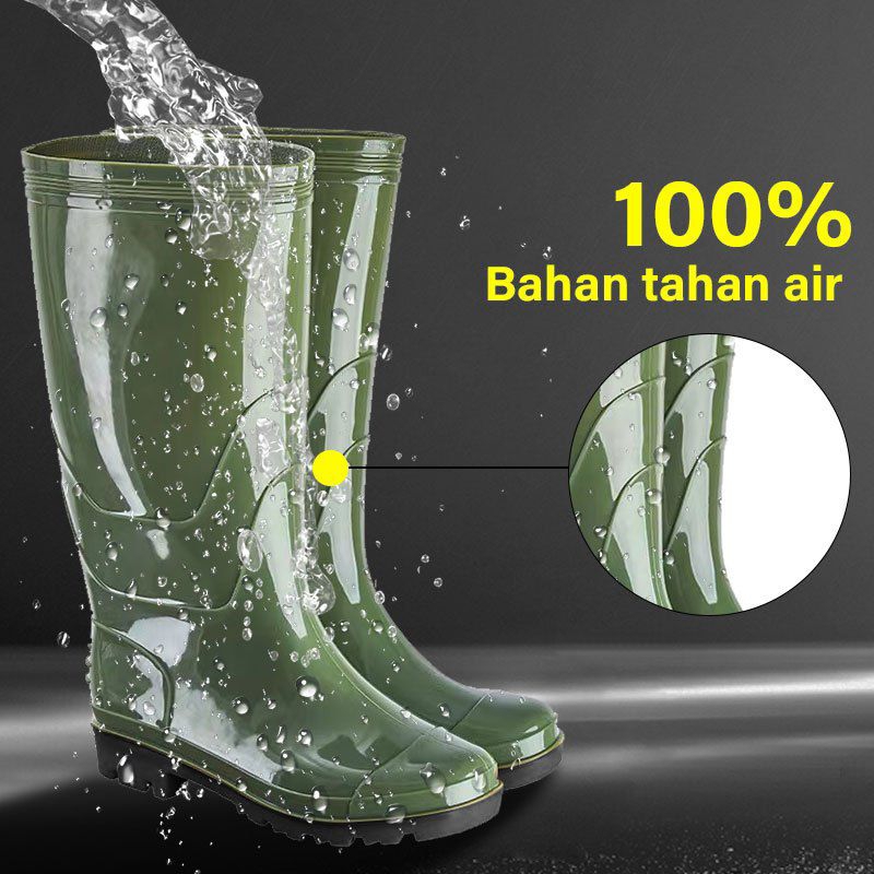 Jual bayar di tempat sepatu boots hijau sepatu boots hitam anti selip ...