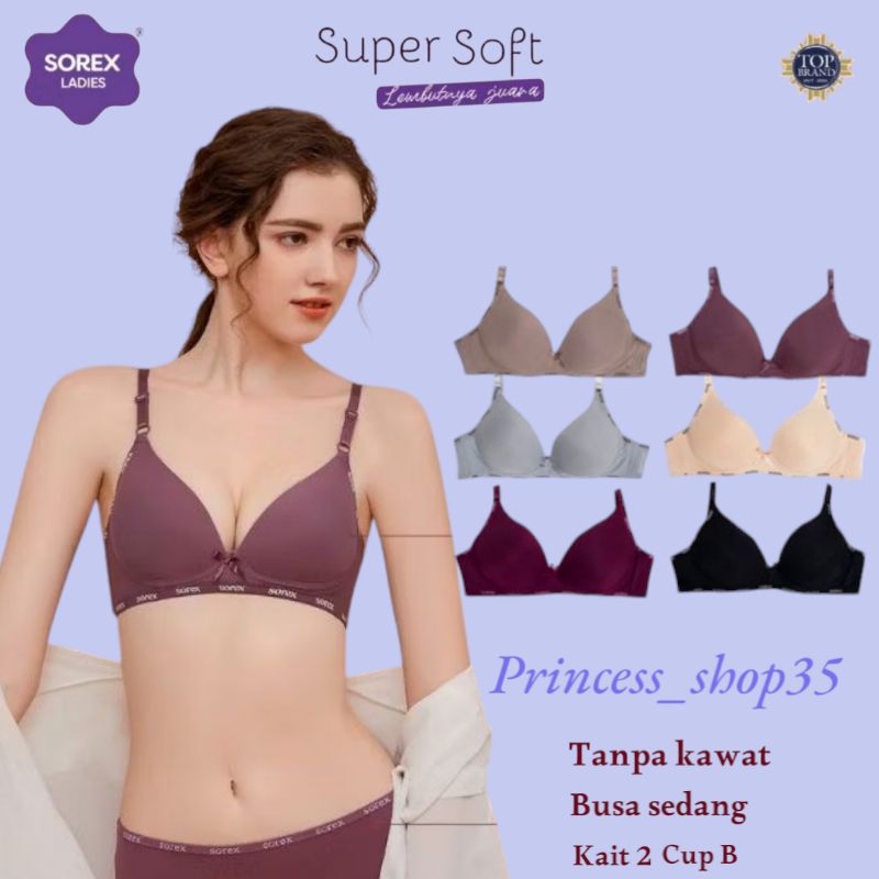 Jual Sorex 17232 Bra Tanpa Kawat Cup B Kait 2 Busa Sedang Bh Wanita Sorex Super Soft | Shopee ...