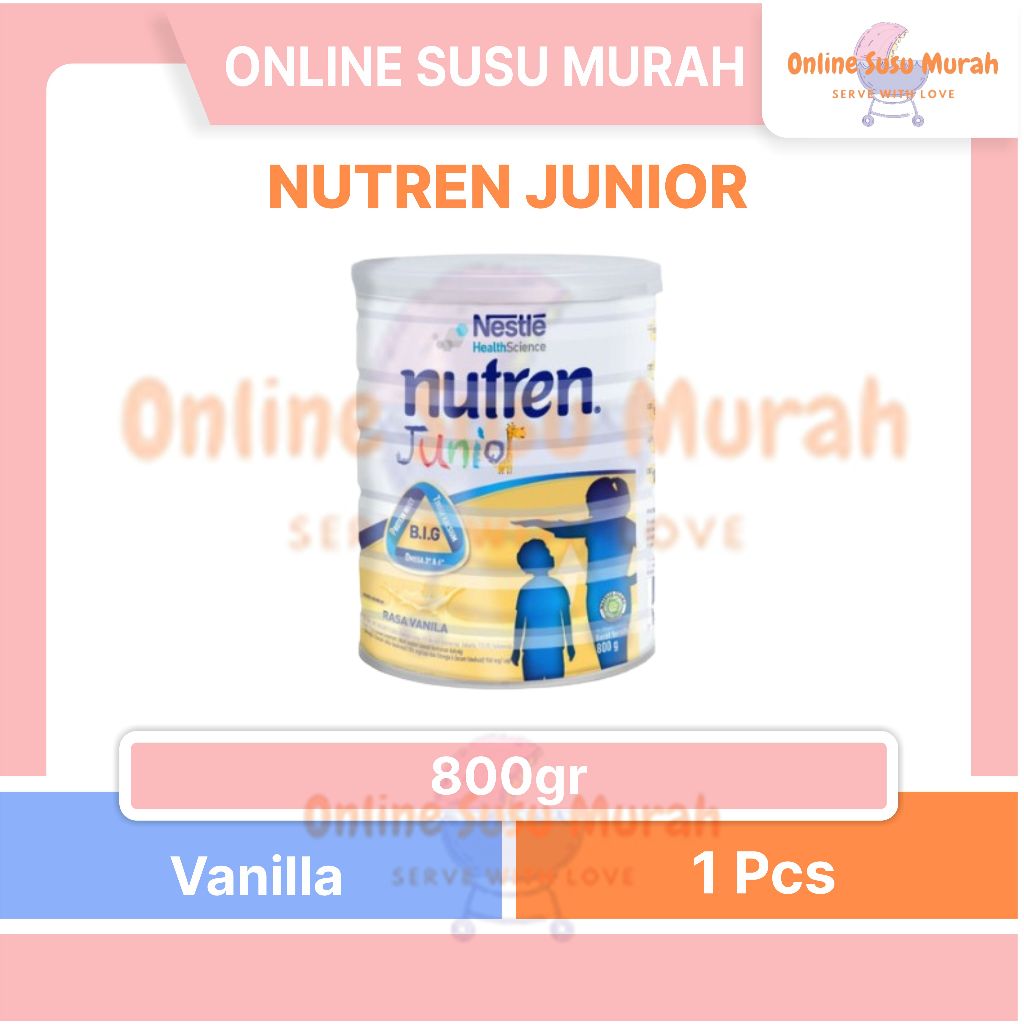 Jual NUTREN JUNIOR 800GR SUSU TINGGI KALORI PENAMBAH BERAT BADAN ANAK ...