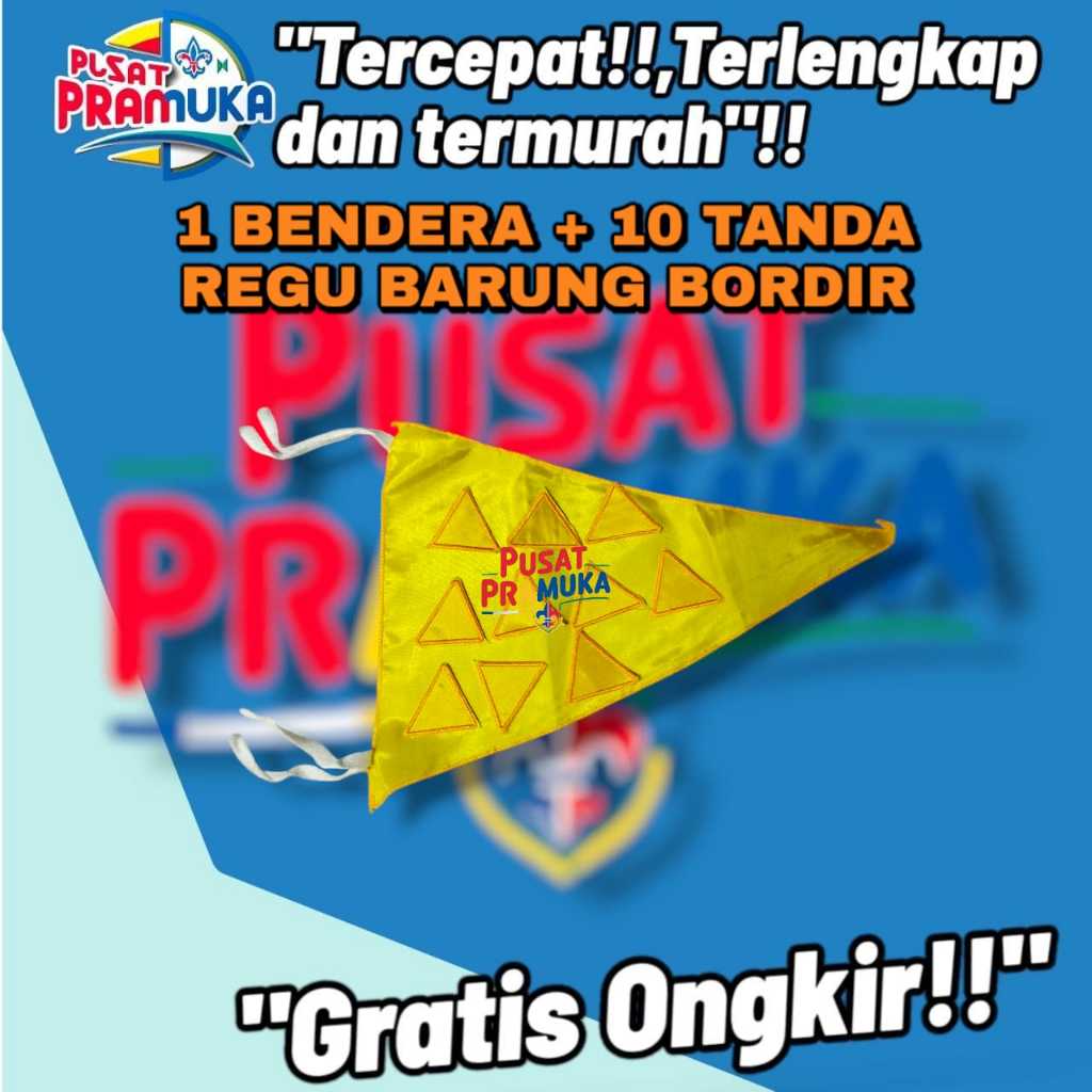 Jual (1 Bendera+10 tanda barung) Bendera barung pramuka siaga warna ...