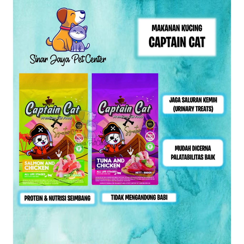 Jual Paket Captain Cat Dry Food Tuna Salmon 5 x 800 gram makanan kucing ...