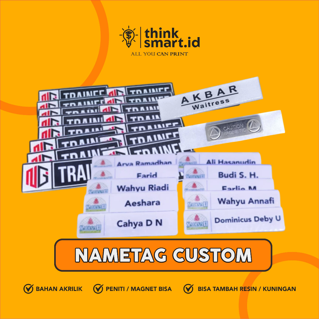 Jual Name Tag / Papan Nama / Nama Dada /Name Tag Peniti , Magnet ...