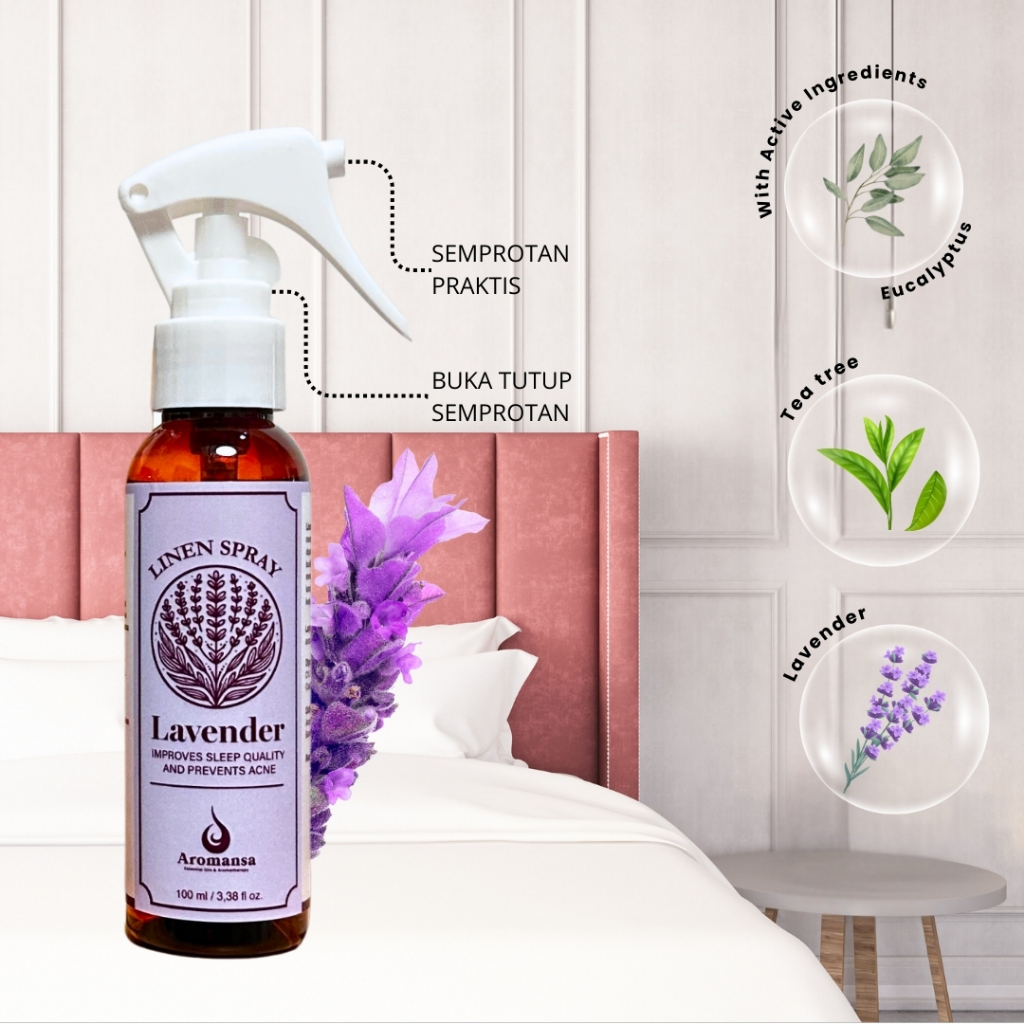 Jual Lavender Linen Deep Sleep Spray Aromansa 100 ml | Aromaterapi Anti ...