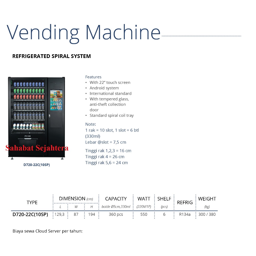 Jual GEA Vending Machine D720-22C (10SP) Otomatis – Mesin Penjual ...